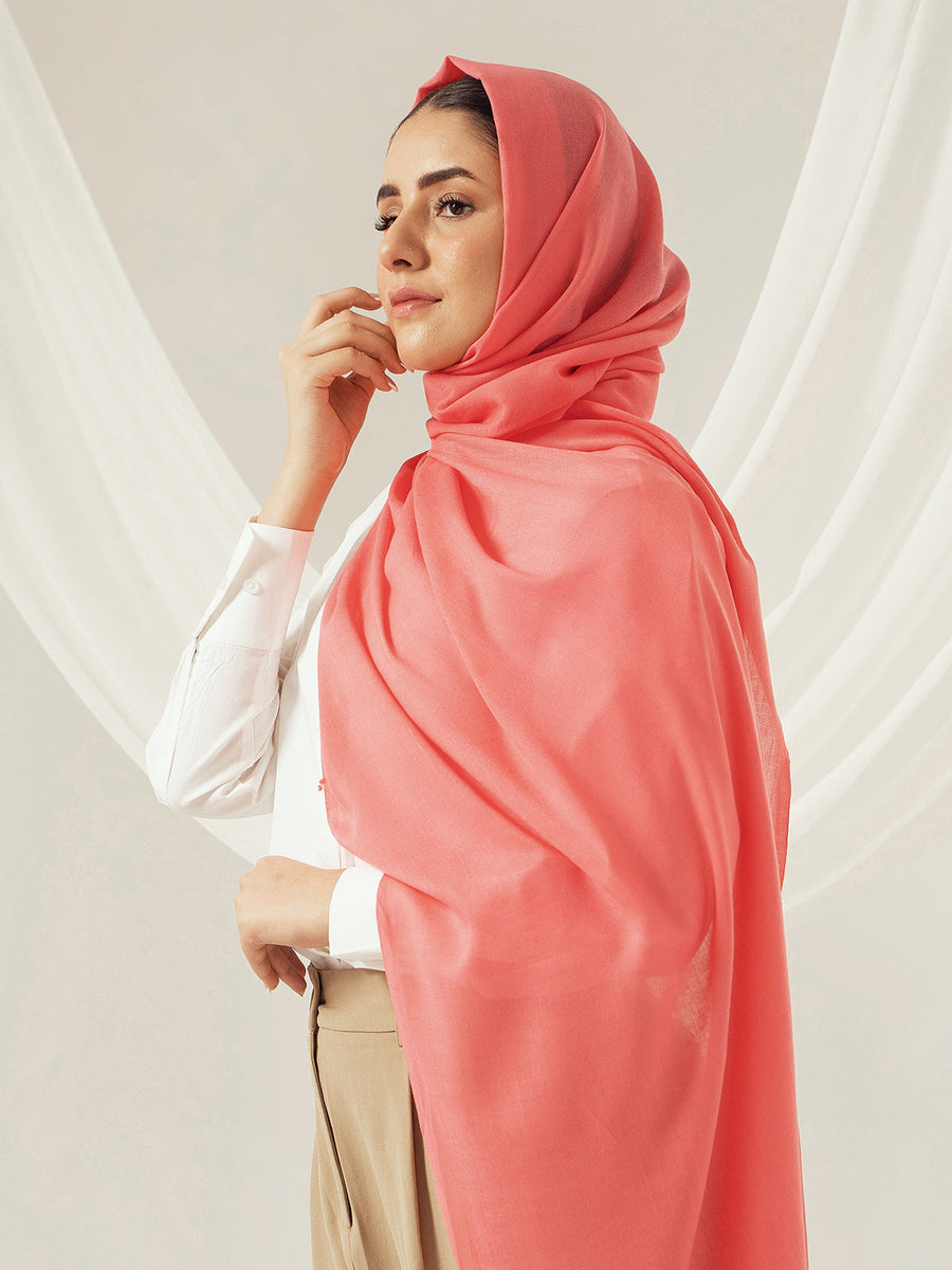 Sustainable Viscose Hijab Scarf - Shop Online in Flamingo Red Color ...